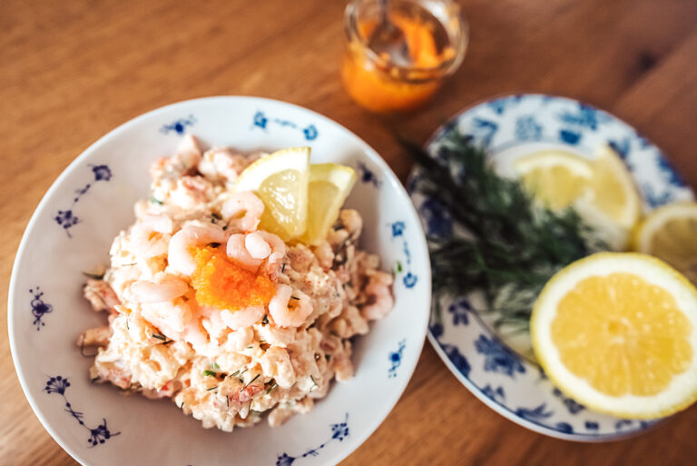 Toast Skagen (Swedish Shrimp Salad Toast) - Scandinavian Cookbook