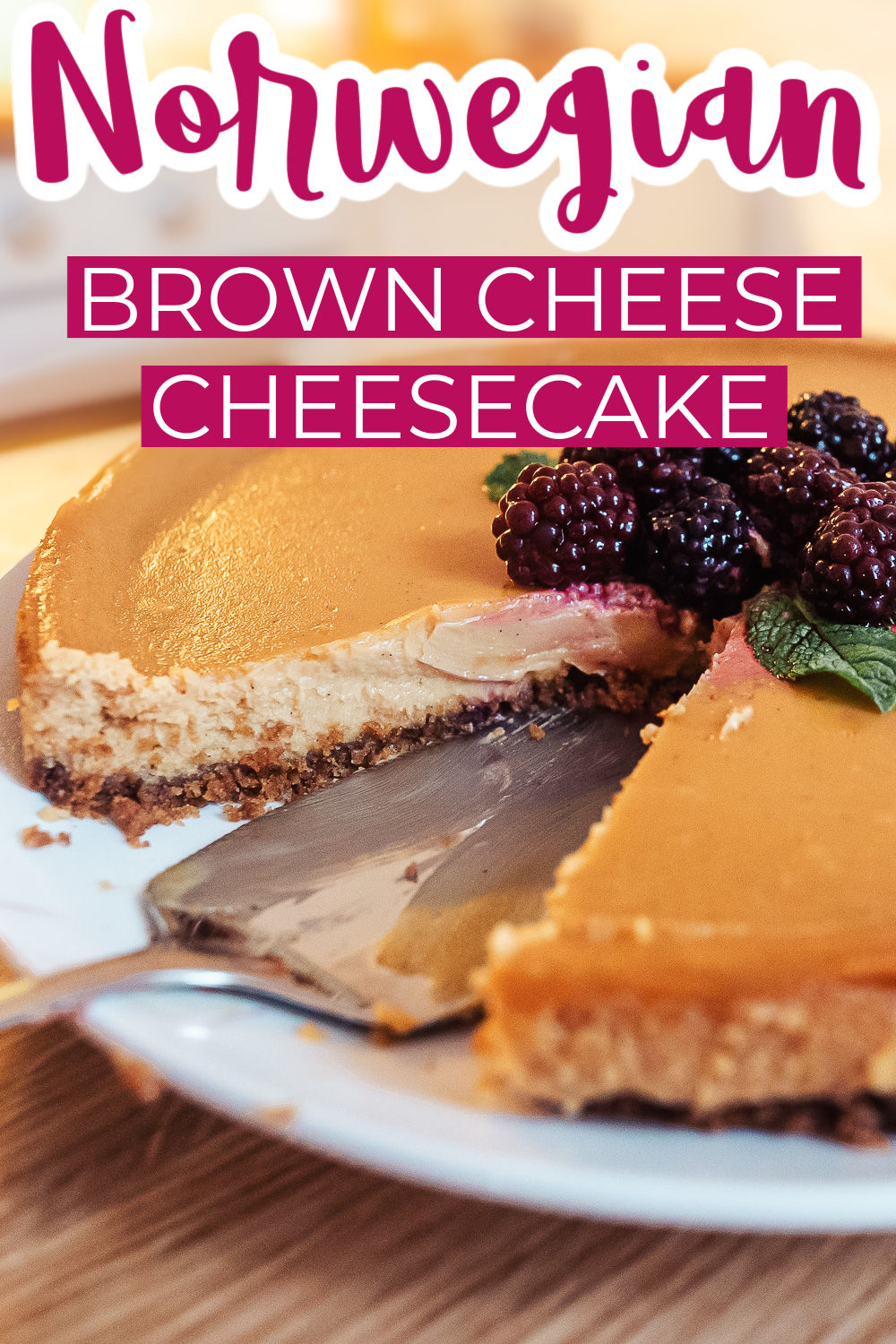Norwegian Brown Cheese Cheesecake (Brunost Ostekake) - Scandinavian ...